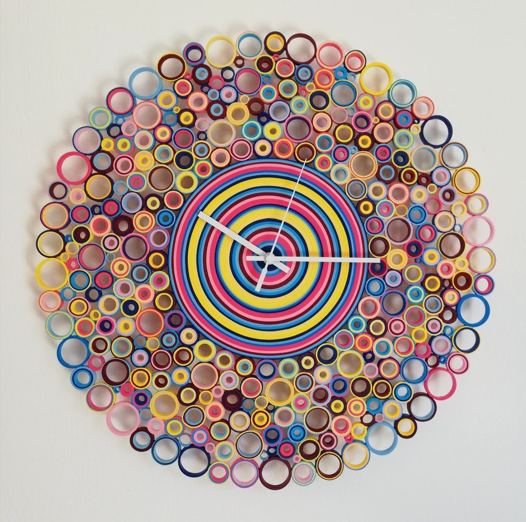 Large Wall Clock, Quilled Paper Clock, Italian Home Decor, 20 Inch ...