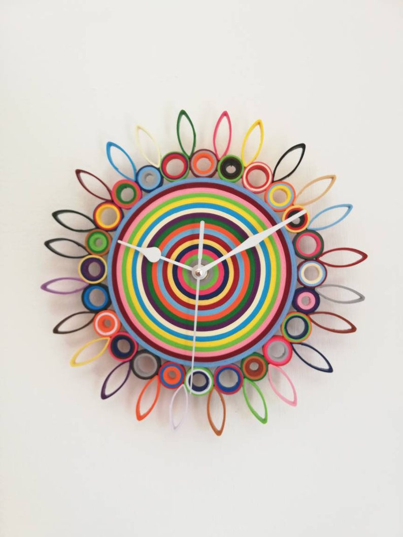 Wall Clock Paper Clock Quilling Decor Unique Wall Clocks - Etsy