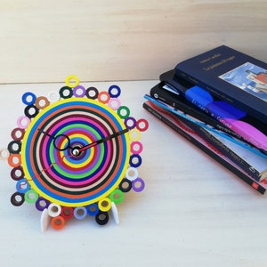 Table Clock Colorful Clock Paper Clock Unique Office Desk - Etsy