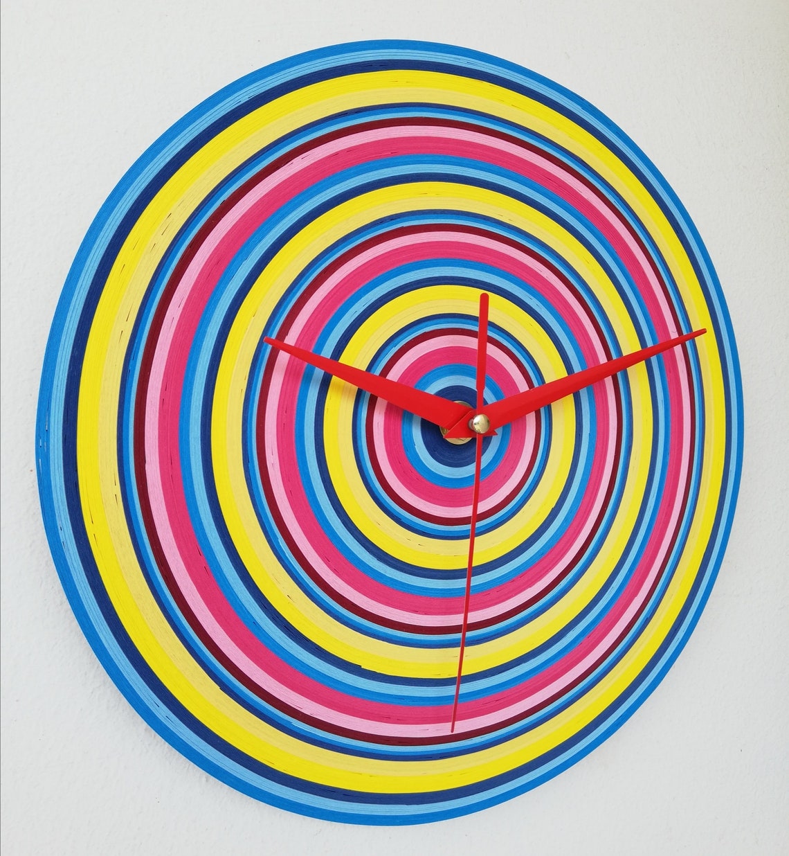Paper Wall Clock, Colorful Clock, Modern Wall Clock, Home Decor, First ...