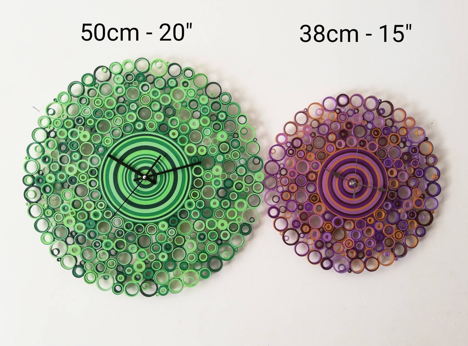 Large Wall Clock Paper Clock Colorful Clock 20 Inch Clock | Etsy