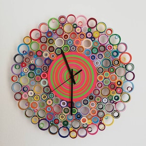 Wall Clock, Paper Clock, Colorful Clock, Custom Clock for Wall, Kids ...
