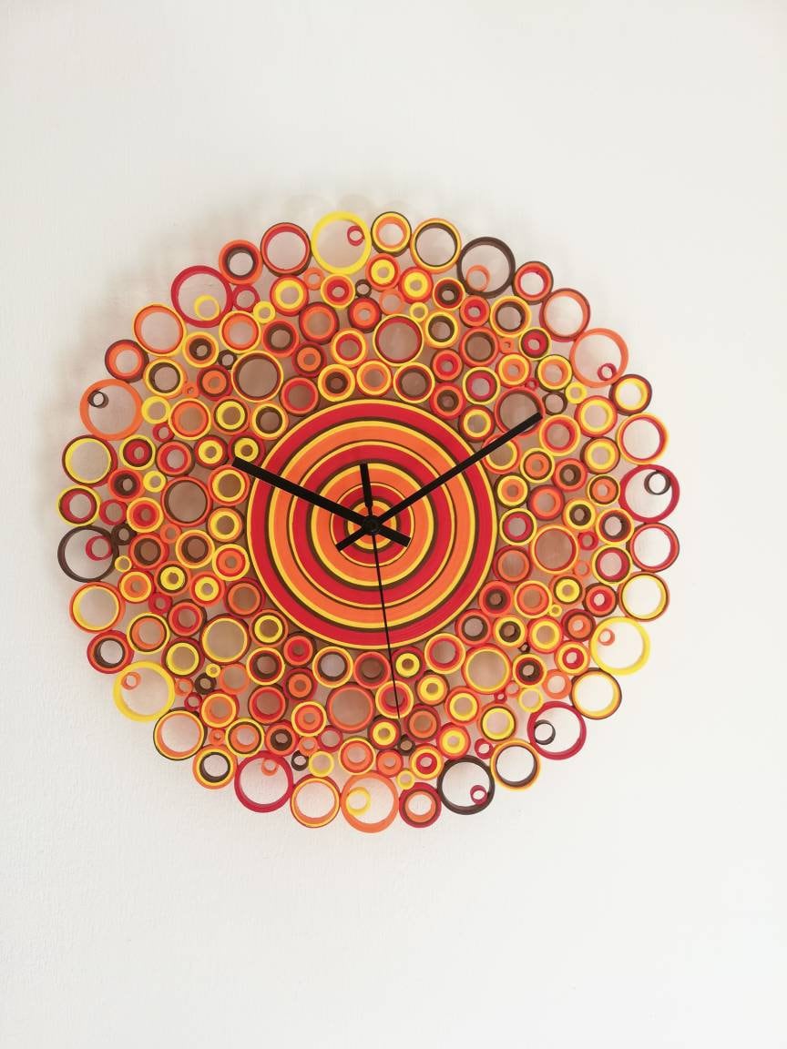 Wall Clock Paper Clock Unique Wall Clock Kitchen Decor - Etsy UK