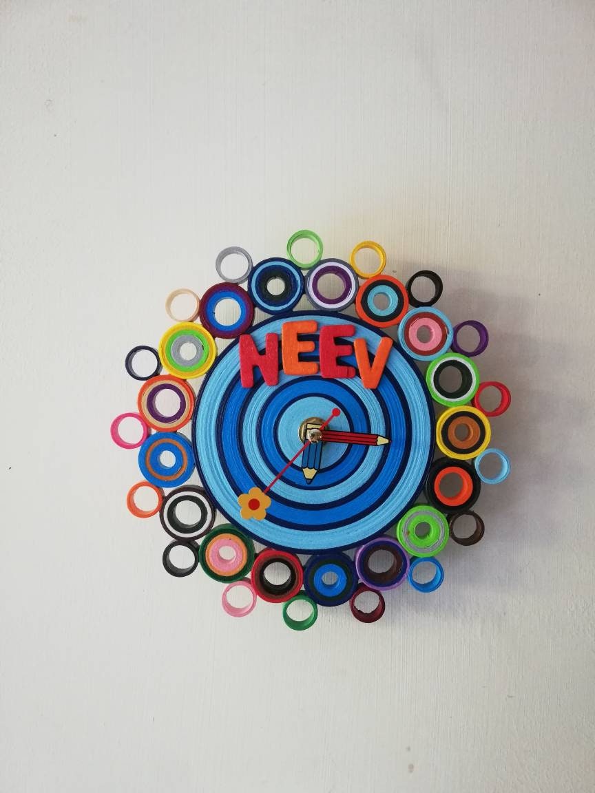 Small Wall Clock Kids Room Decor Custom Name Art Baby - Etsy