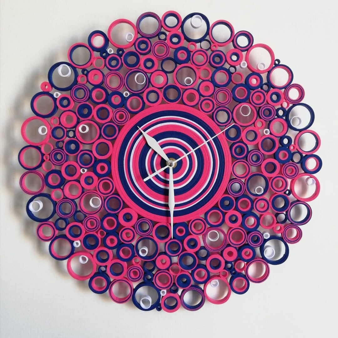 Wall Clock, Paper First Anniversary Gift, Handmade Furniture and Decor ...