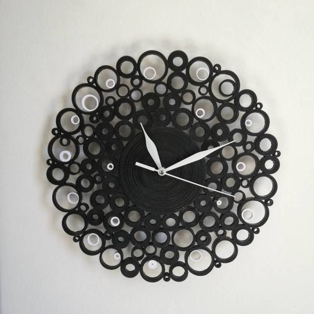 Paper Wall Clock, Modern Clock, Black Wall Clock, Quilling Art, Unique ...