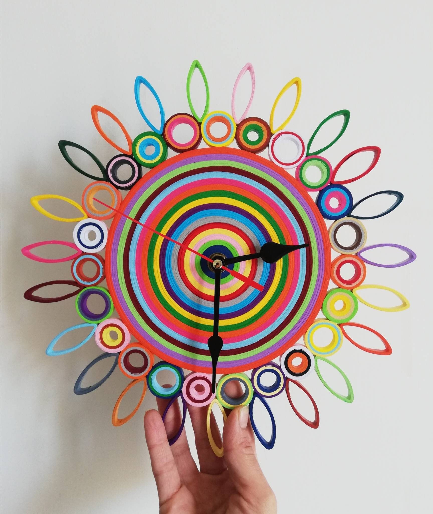 Wall Clock Paper Clock Quilling Decor Unique Wall Clocks - Etsy