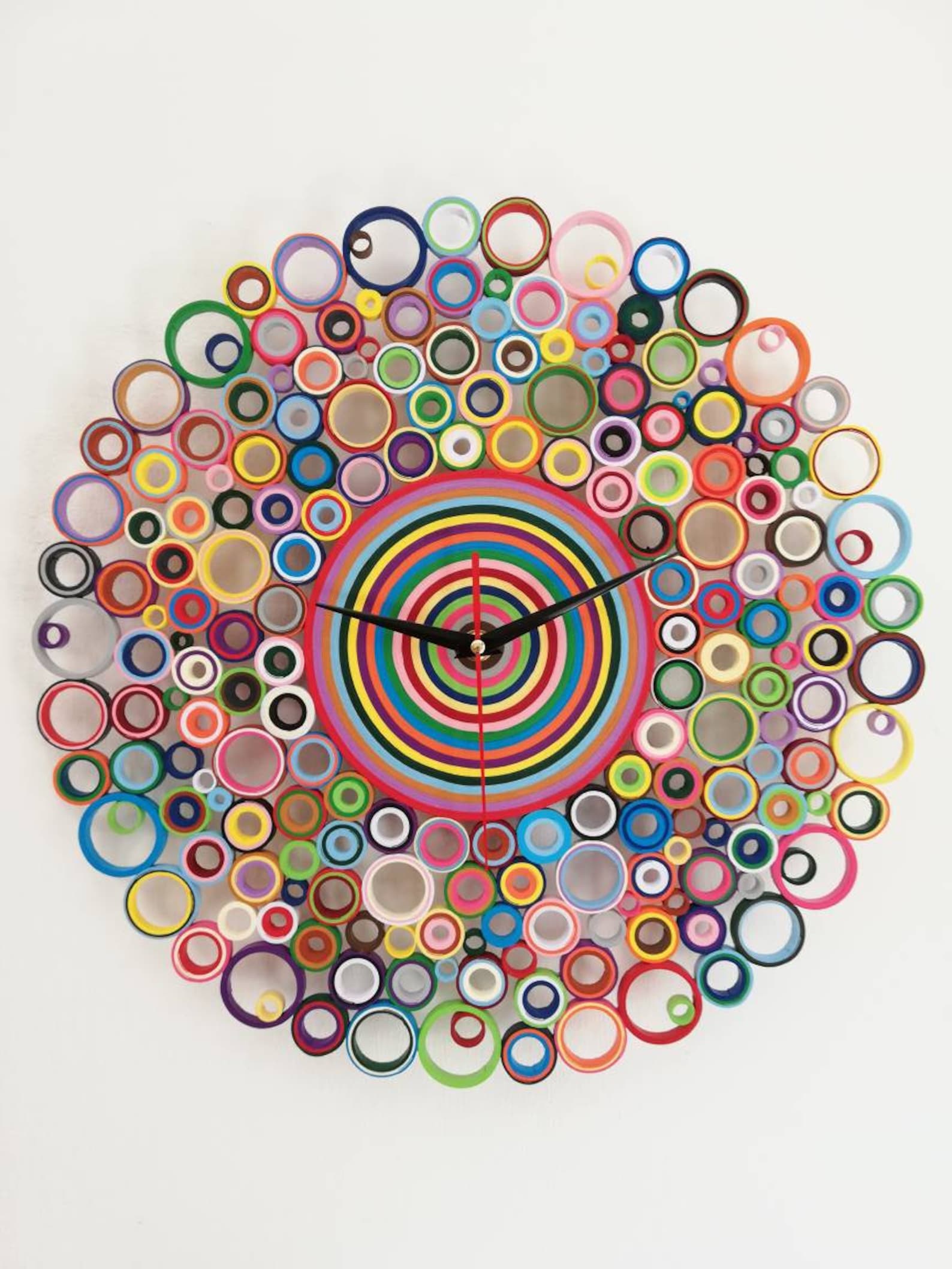 Wall Clock, Paper Clock, Colorful Clock, First Anniversary Gift, Paper ...