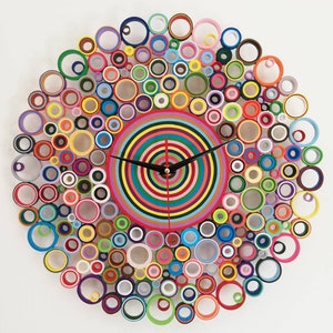 Wall Clock, Paper Clock, Colorful Clock, First Anniversary Gift, Paper ...