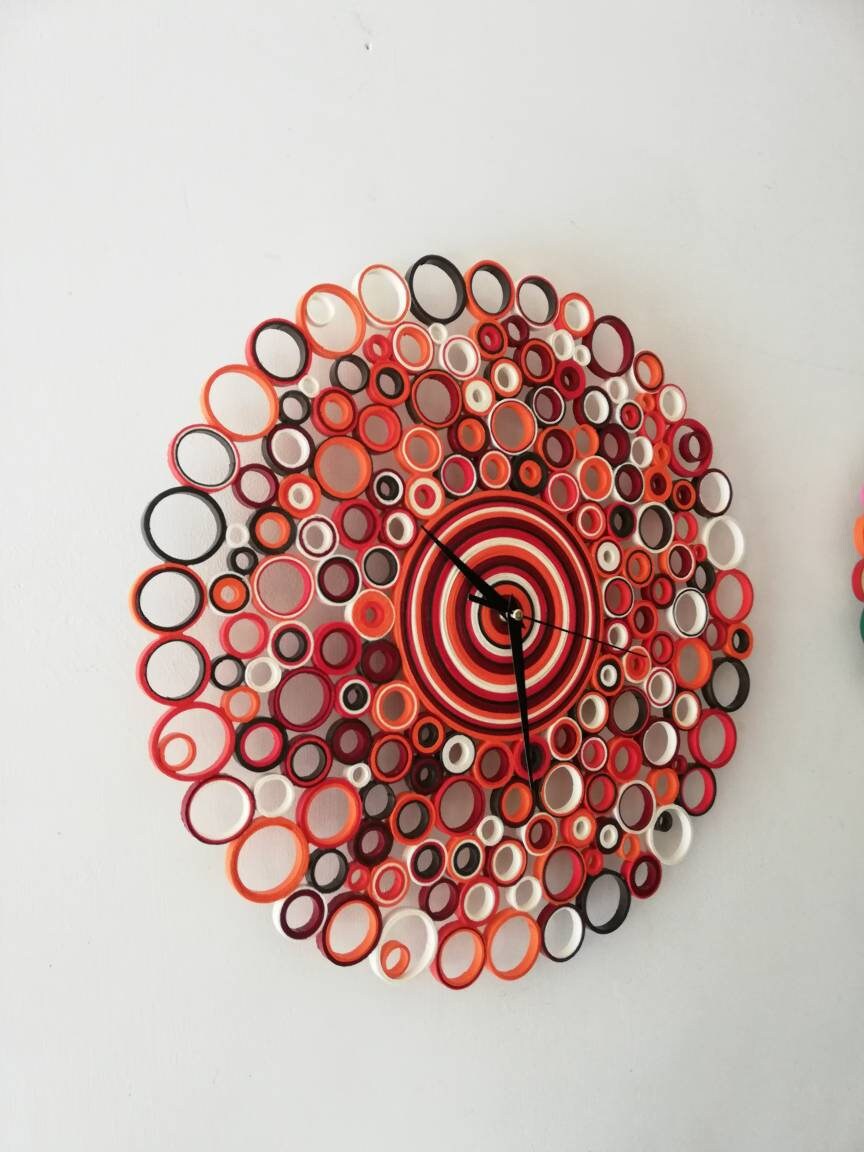 Unique Wall Clocks Large wall clock Paper Clock Bedroom | Etsy