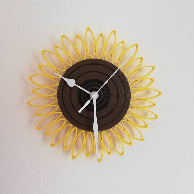 Wall Clock Paper Clock Sunflower Clock First Anniversary - Etsy