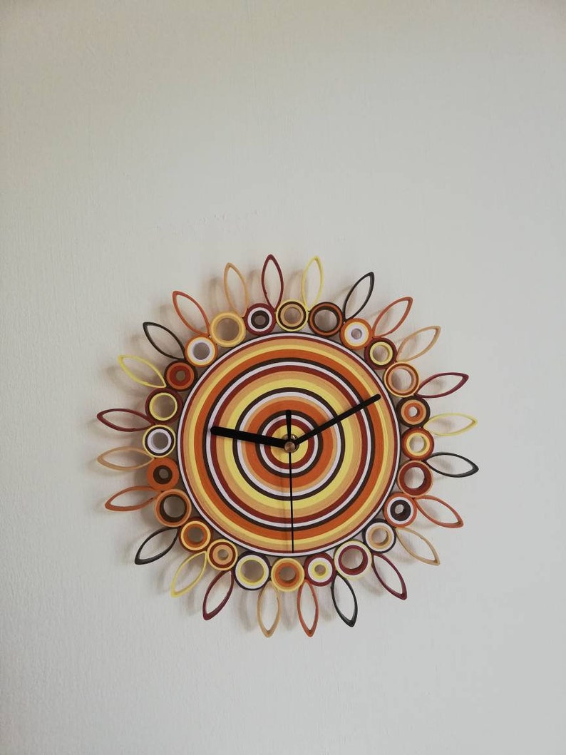 Wall Clock Paper Clock Anniversary Paper Gift Unique Wall - Etsy