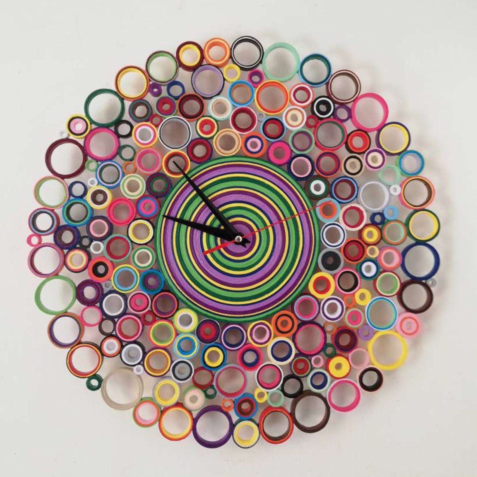 Wall Clock Paper Clock Colorful Clock Custom Clock for | Etsy