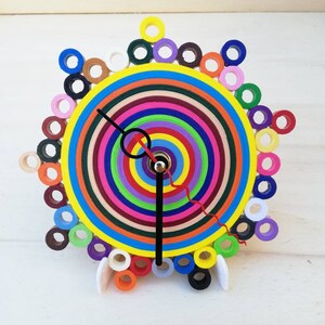Table Clock Colorful Clock Paper Clock Unique Office Desk - Etsy