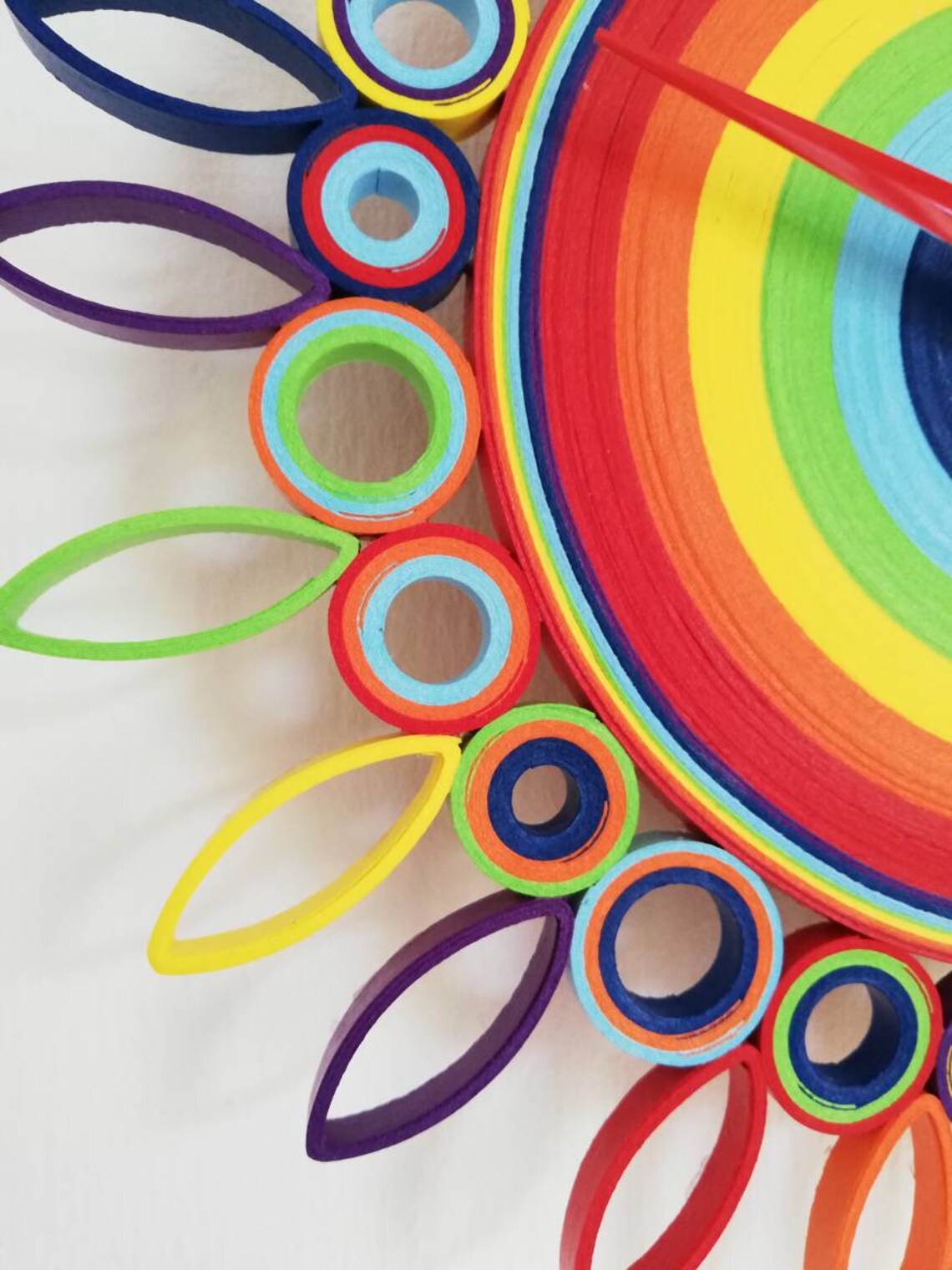 Wall Clock Rainbow Decor Paper Clock Handmade Furniture - Etsy