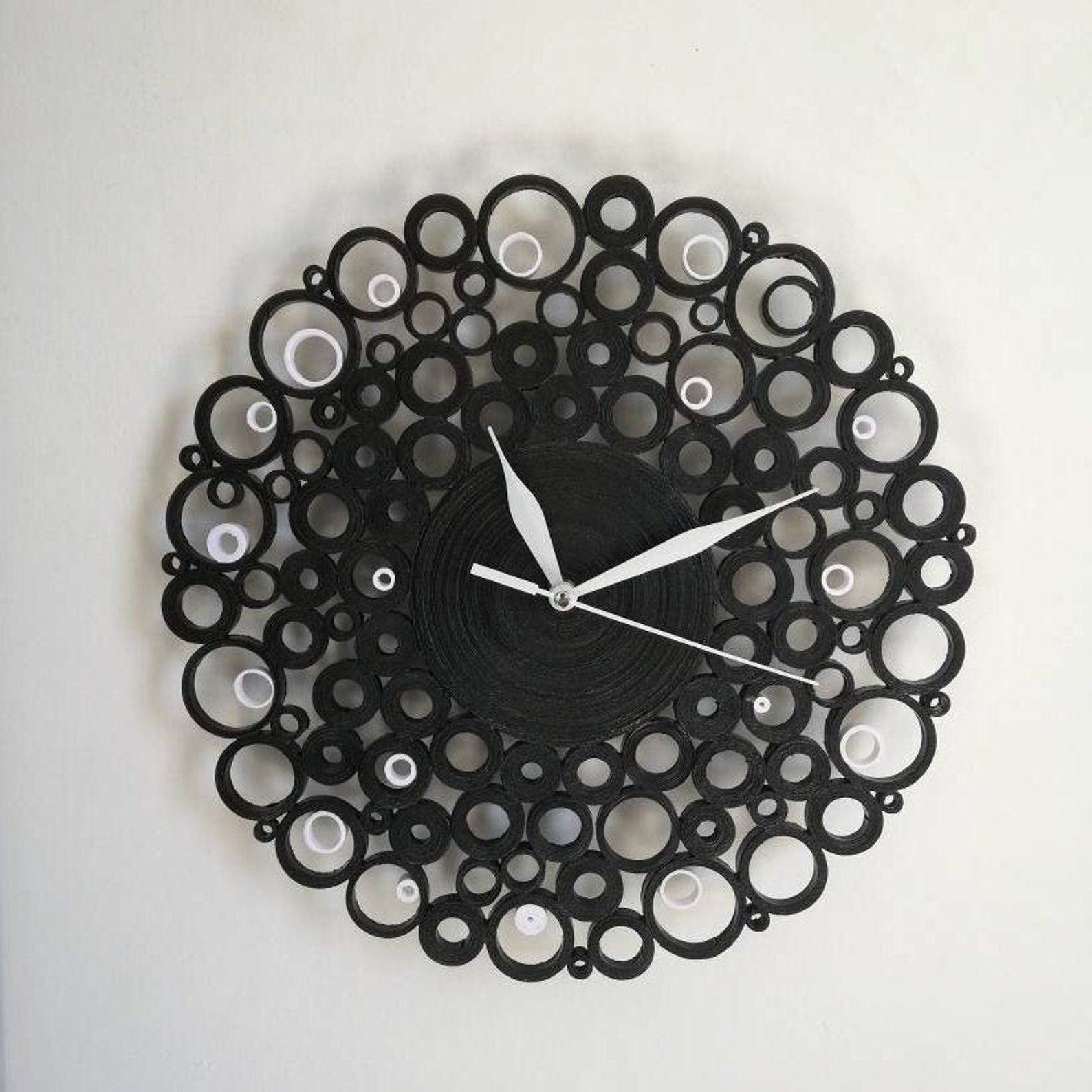 Paper Wall Clock Modern Clock Black Wall Clock Quilling - Etsy