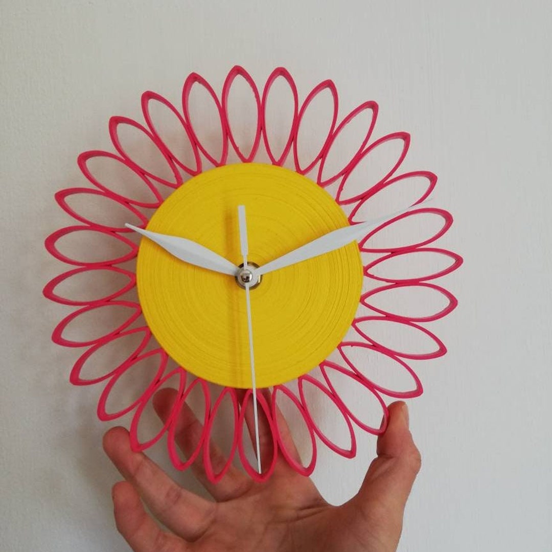 Wall Clock, Daisy Clock, Paper Clock, Daisy Design, Paper Flowers ...