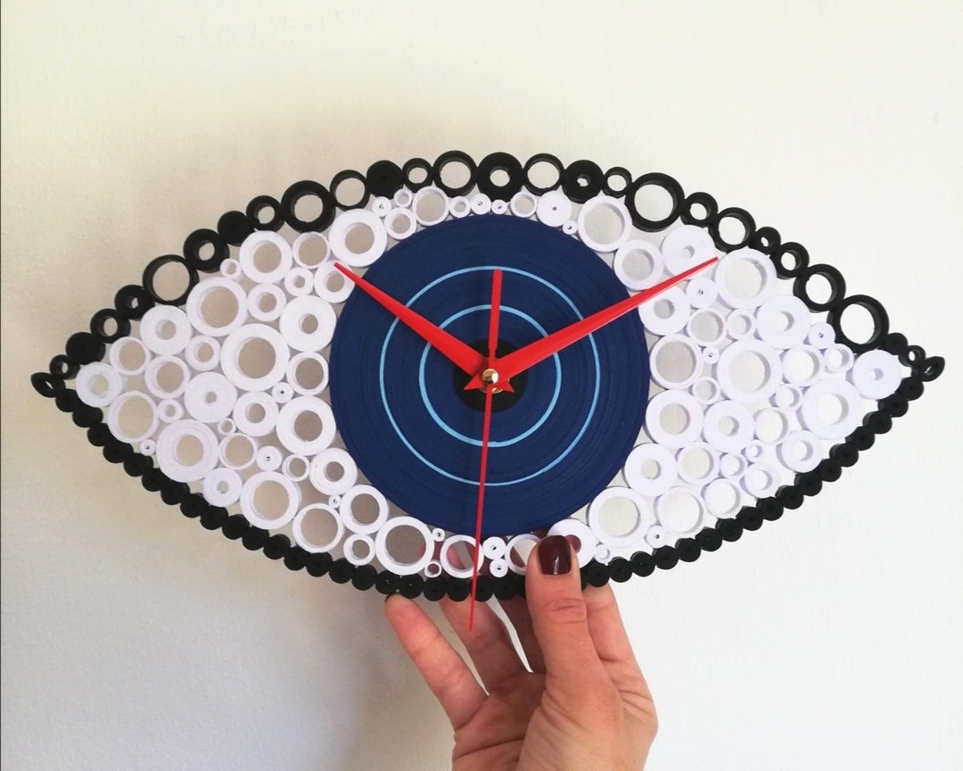 Wall Clock, Eye Clock, Paper Clock, Personalized Clock, Unusual Wall ...