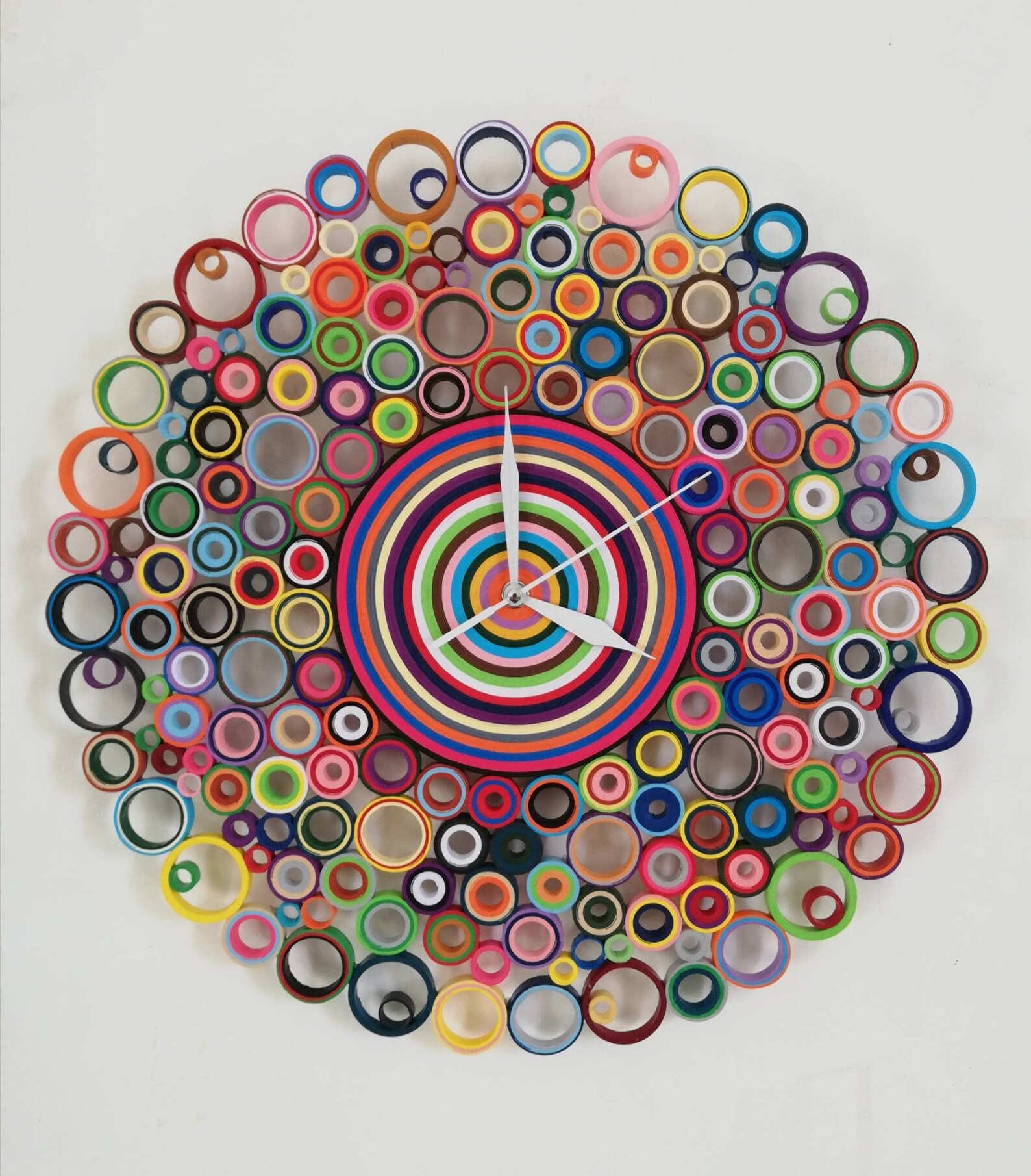 Wall Clock, Paper Clock, Colorful Clock, First Anniversary Gift, Paper ...