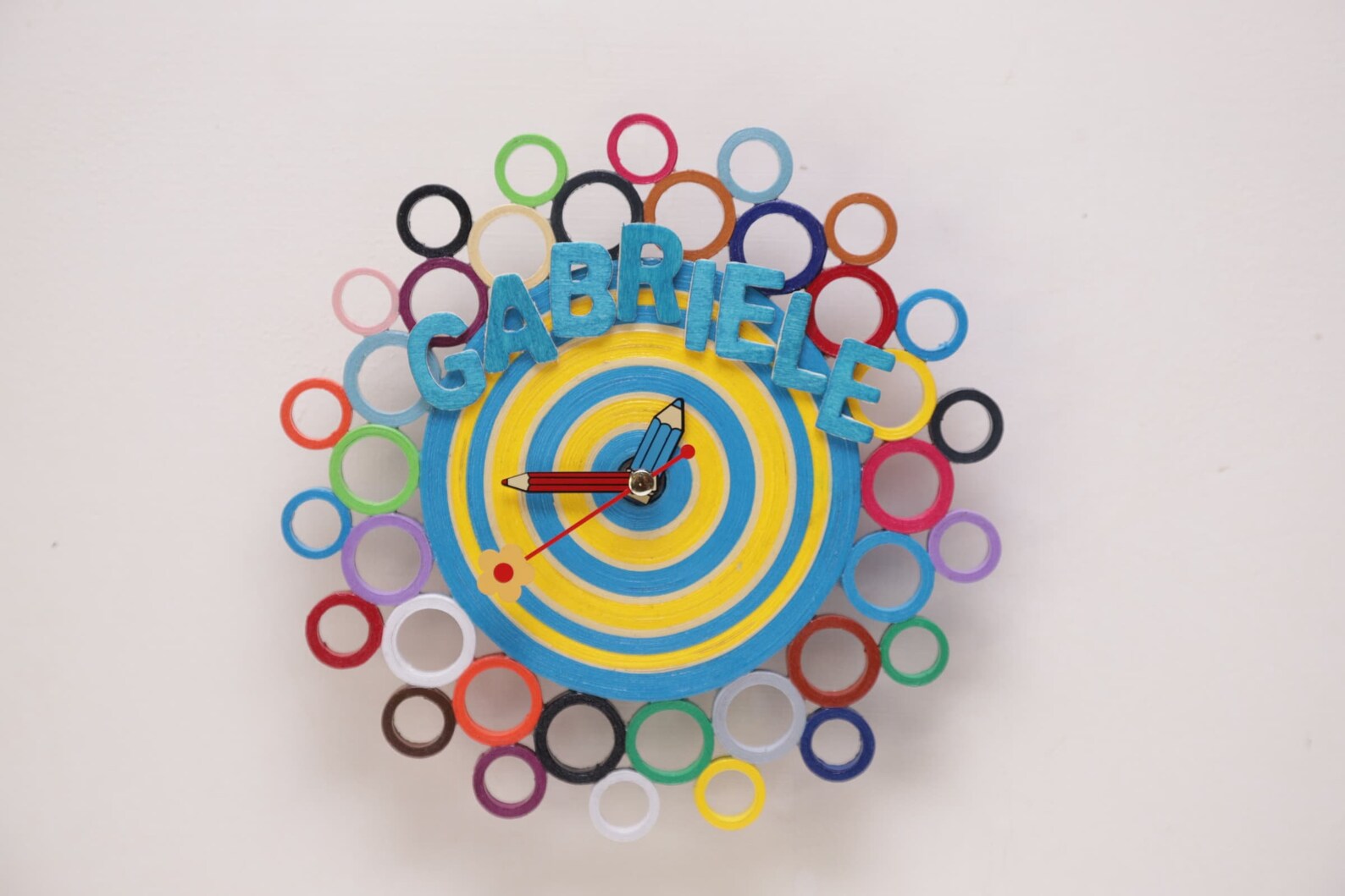 Small Wall Clock Kids Room Decor Custom Name Art Baby | Etsy