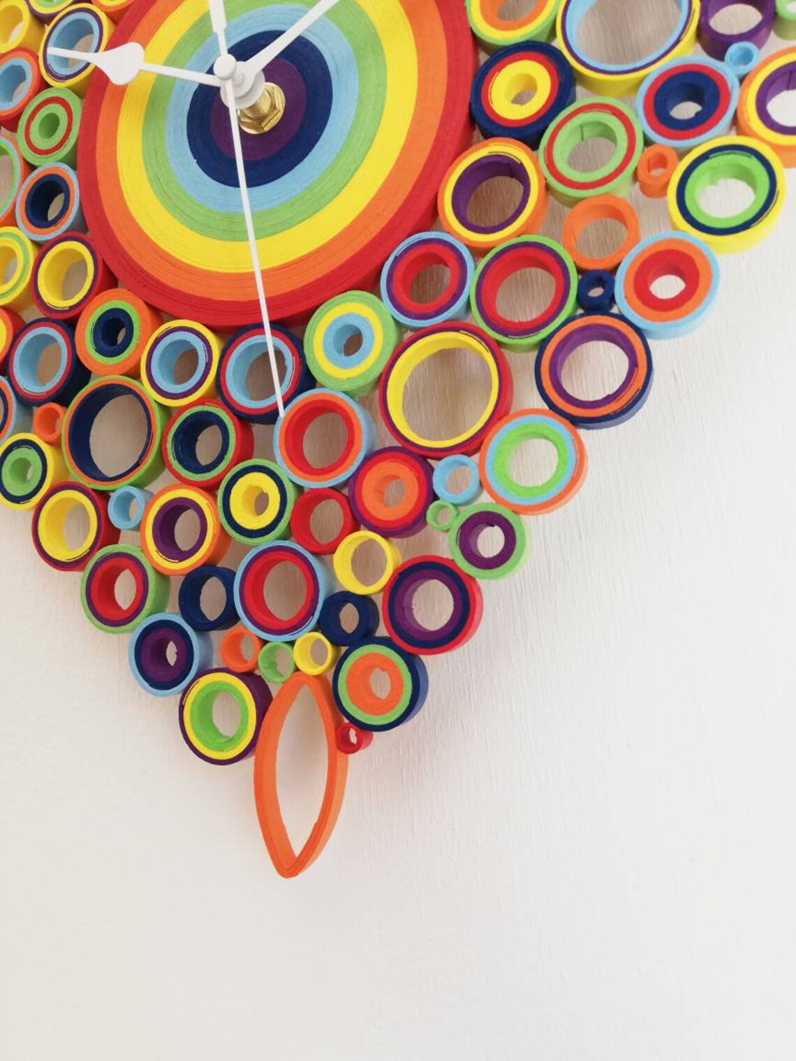 Wall Clock Rainbow Decor Geometric Clock Paper Clock - Etsy