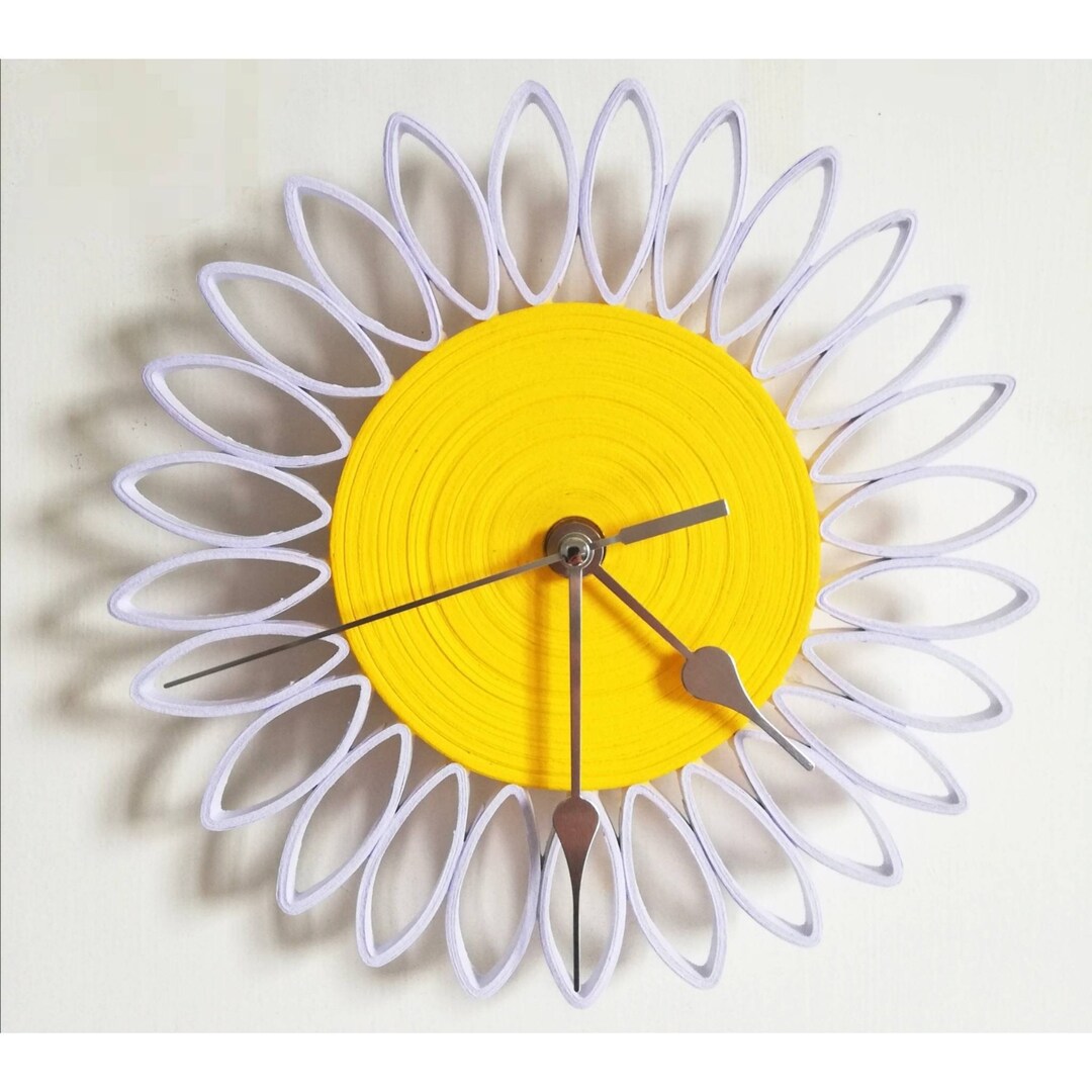 Wall Clock, Daisy Clock, Paper Clock, Daisy Design, First Anniversary ...