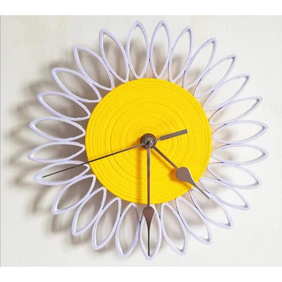Wall Clock Daisy Clock Paper Clock Daisy Design First - Etsy
