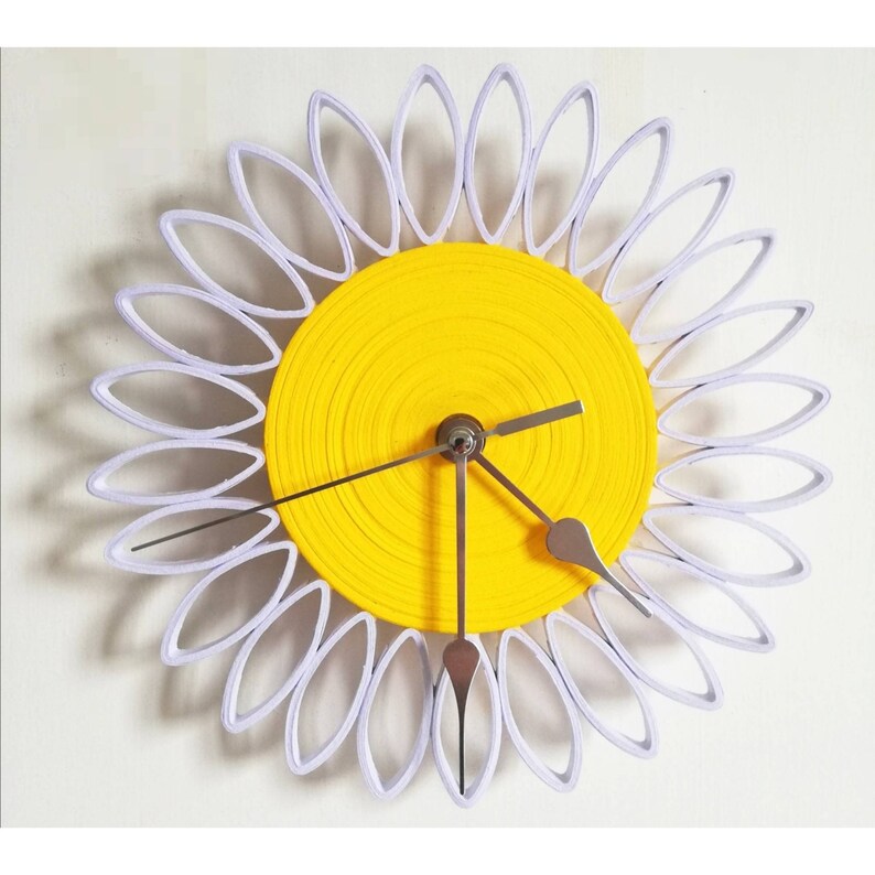 Wall Clock, Daisy Clock, Paper Clock, Daisy Design, First Anniversary ...