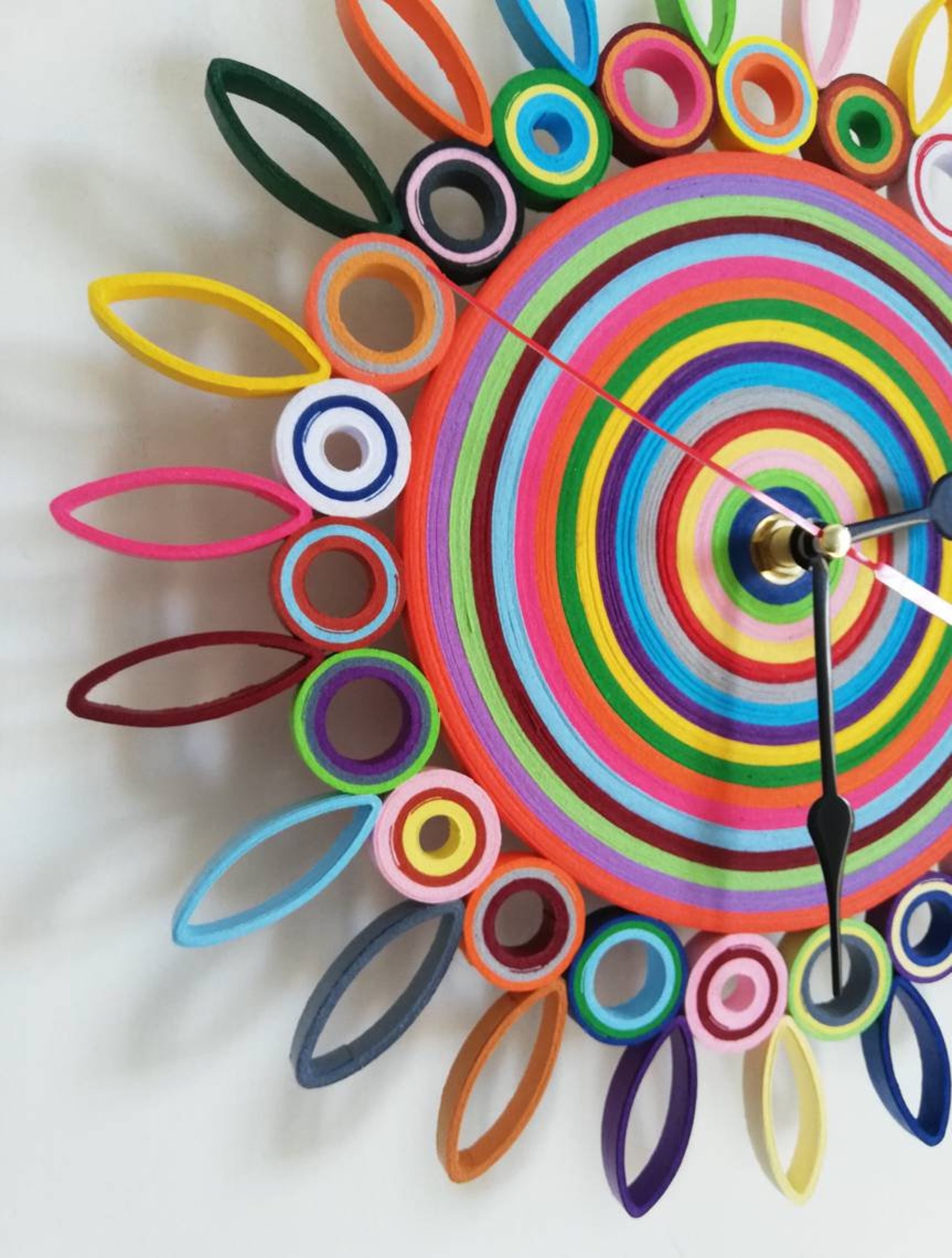 Wall Clock Paper Clock Quilling Decor Unique Wall Clocks - Etsy