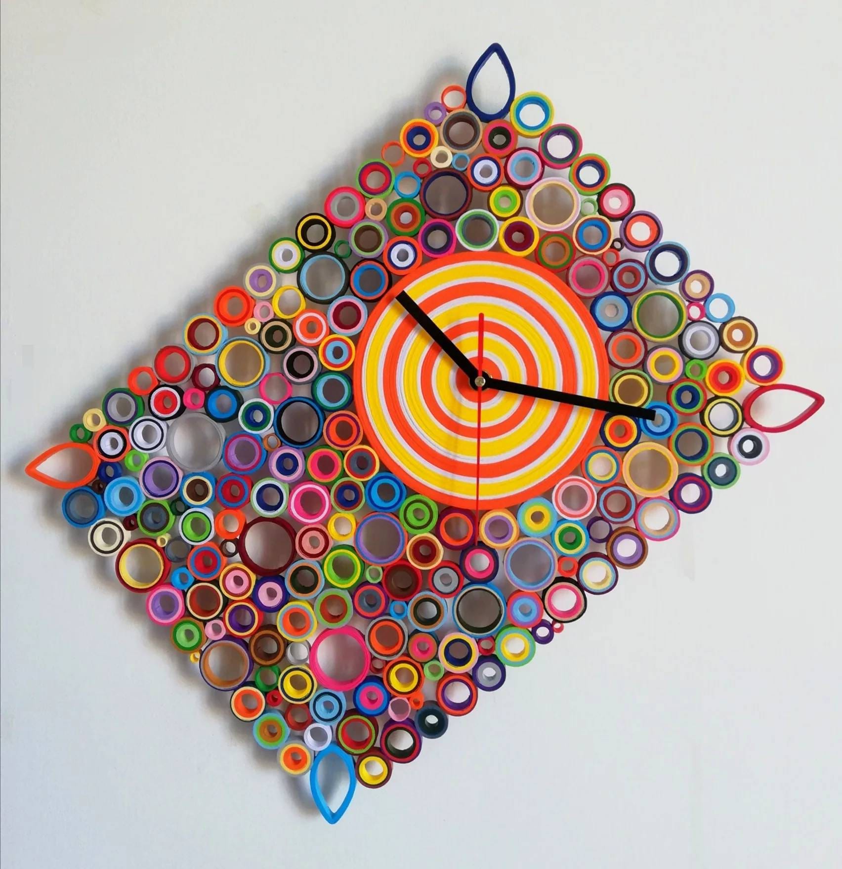 Wall Clock Geometric Clock Paper Clock Unusual Clocks | Etsy