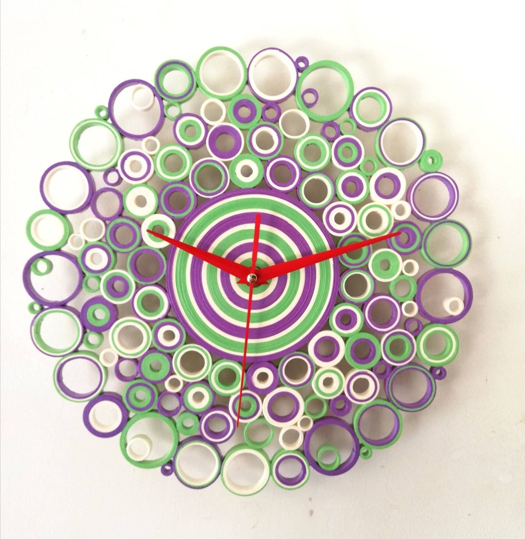 Wall Clock, Paper Clock, Gift New Home, Unique Pastel Color Clock ...