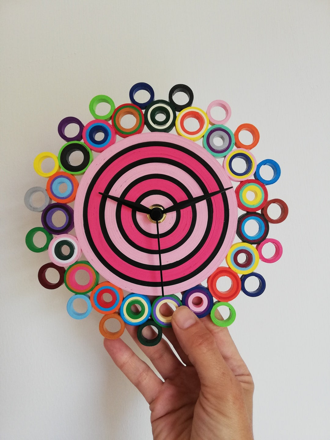 Small Wall Clock, Paper Clock, Housewarming Gift, No Ticking Clock ...