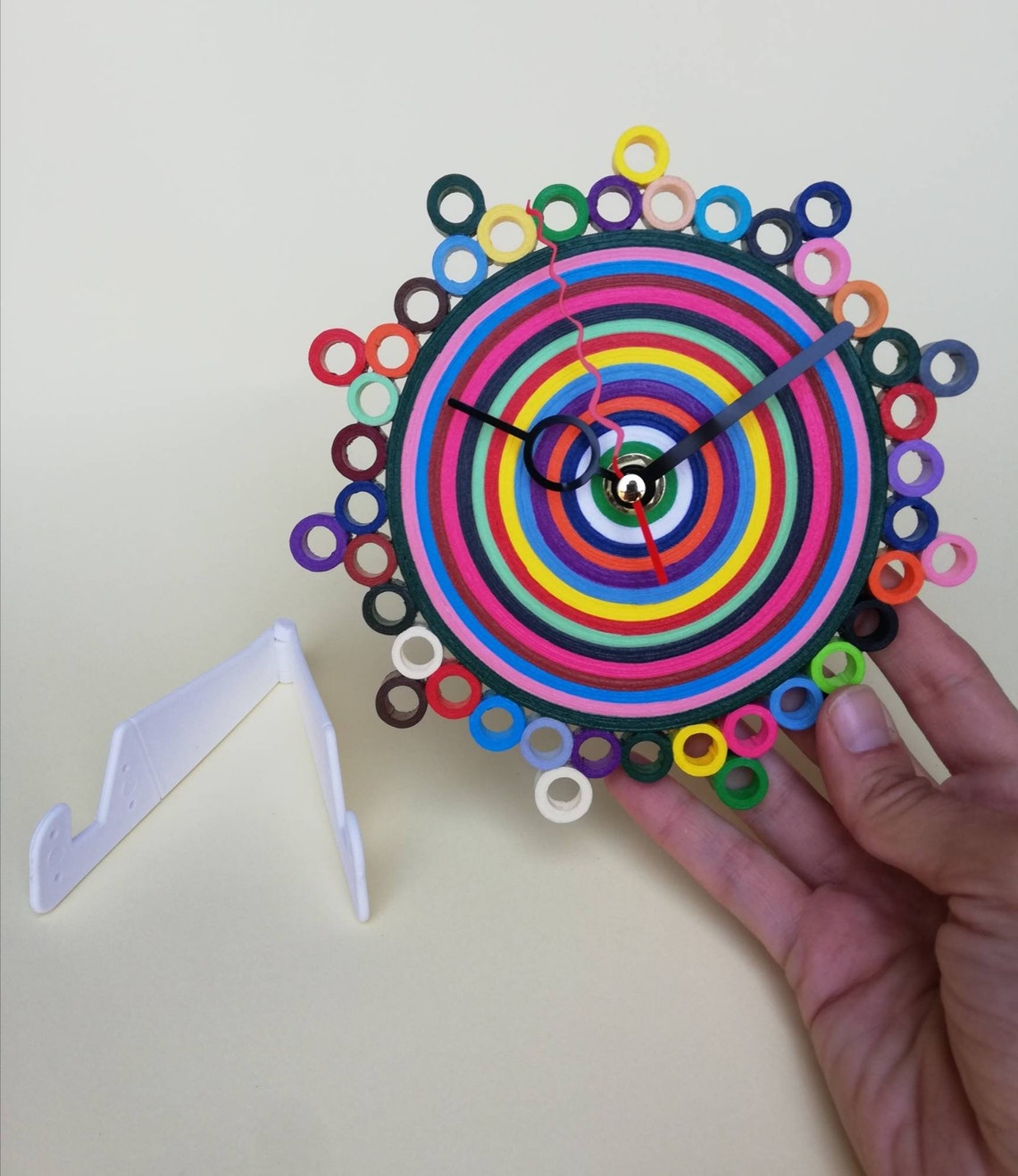 Table Clock Colorful Clock Paper Clock Unique Office Desk - Etsy
