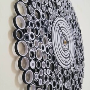 Large Wall Clock, Paper Clock, Black and White Clock, 20 Inch Clock ...