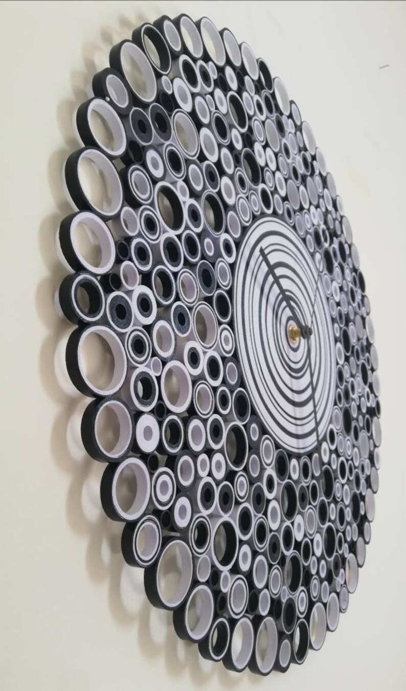 Large Wall Clock Paper Clock Black and White Clock 20 Inch - Etsy