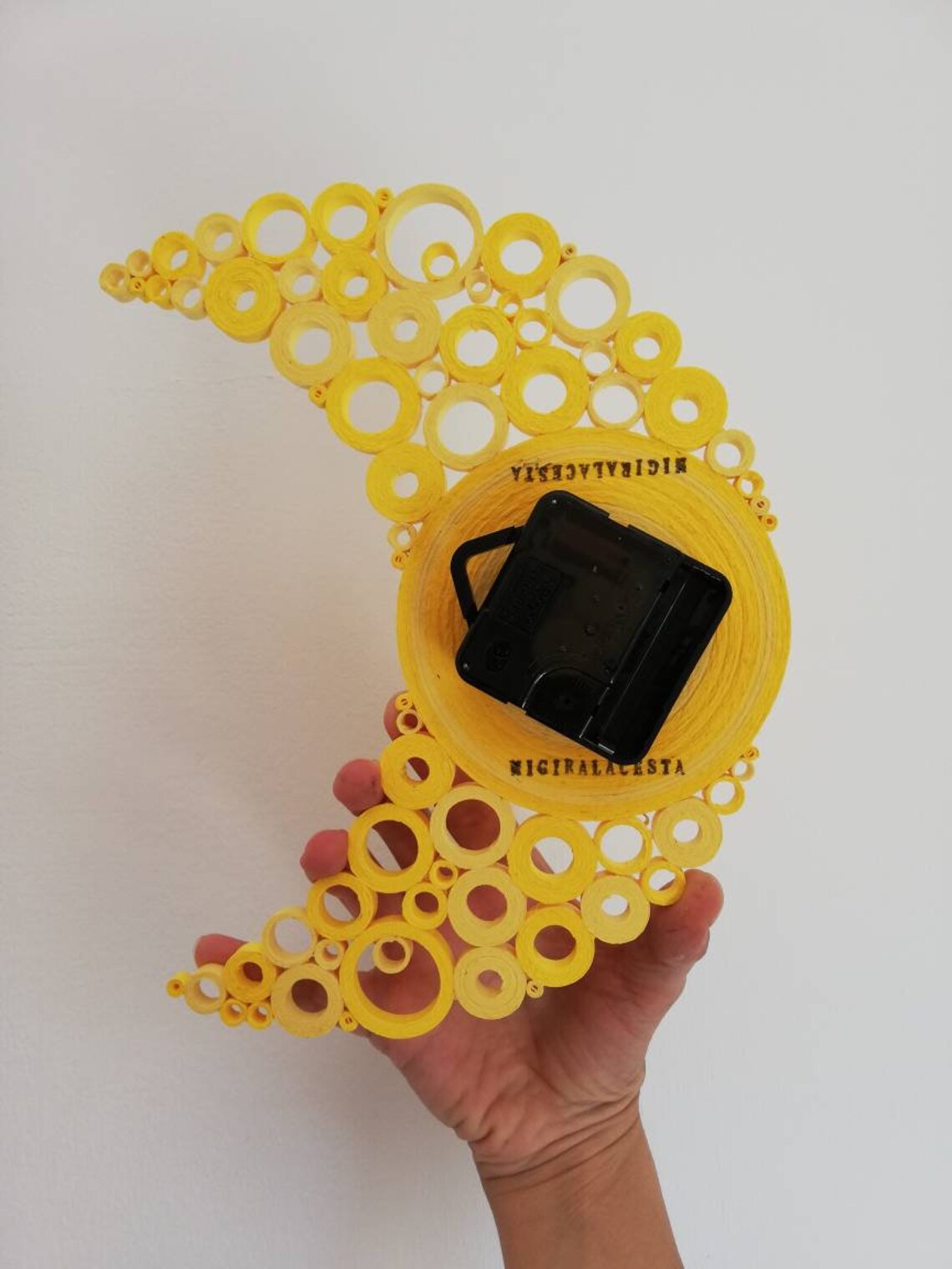 Moon Clock Paper Clock Half Moon Decor Clock for Wall - Etsy