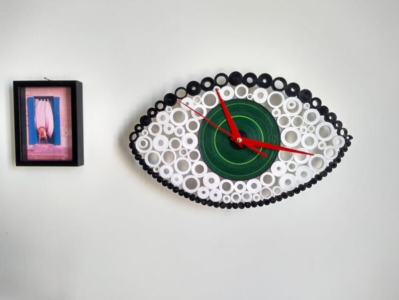 Wall Clock, Eye Clock, Paper Clock, Personalized Clock, Unusual Wall ...