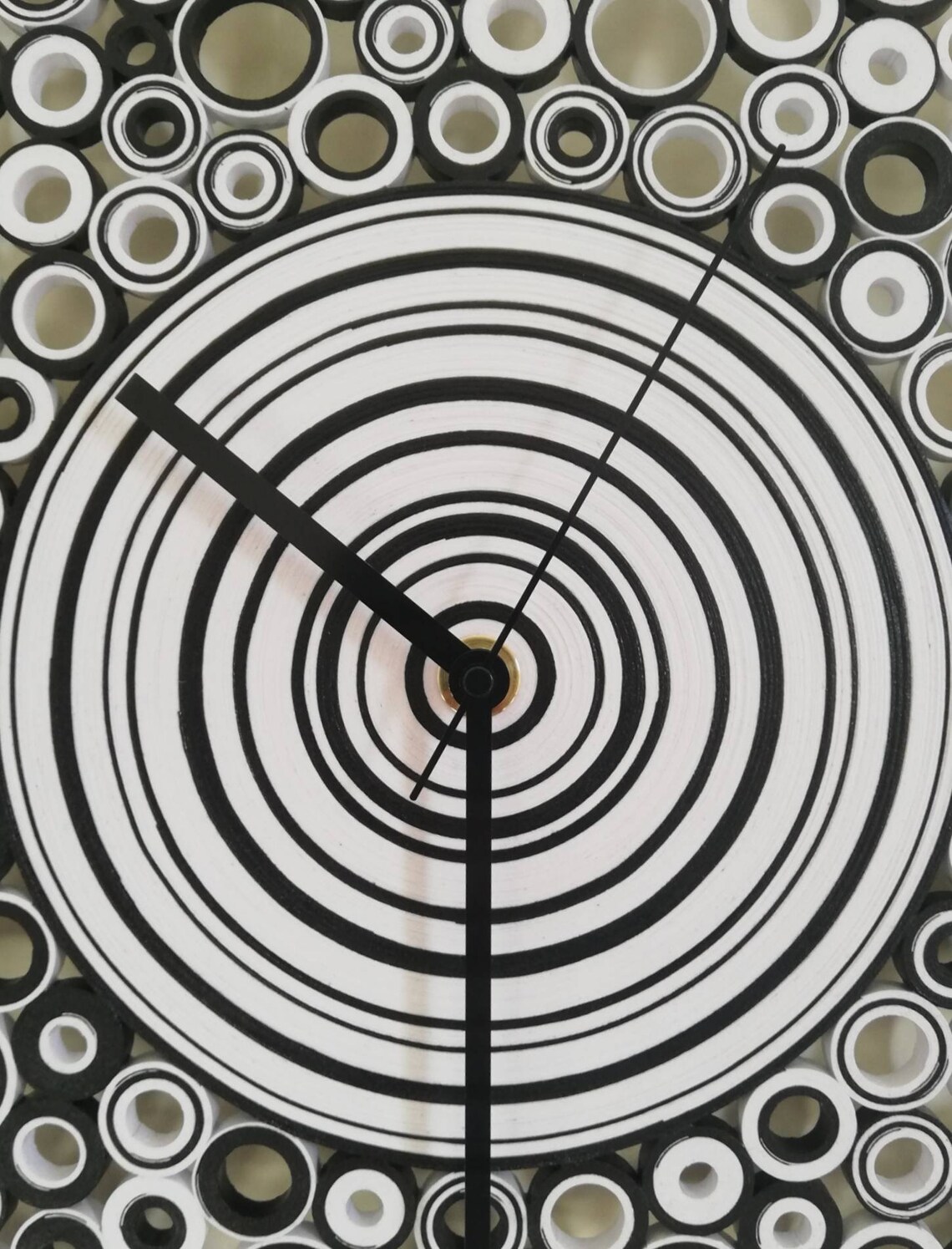 Large Wall Clock Paper Clock Black and White Clock 20 Inch - Etsy