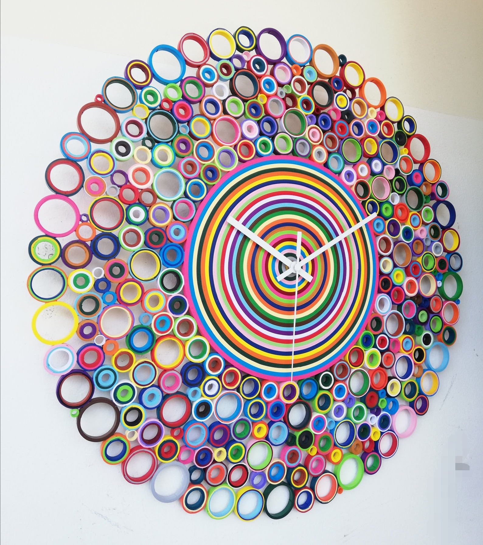 Large Wall Clock, Paper Clock, Colorful Wall Clock, First Anniversary ...