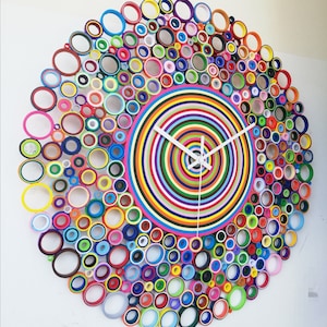 Large Wall Clock, Paper Clock, Colorful Wall Clock, First Anniversary ...
