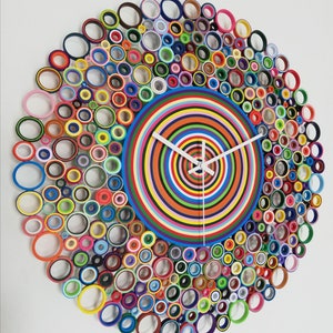 Large Wall Clock, Paper Clock, Colorful Wall Clock, First Anniversary ...