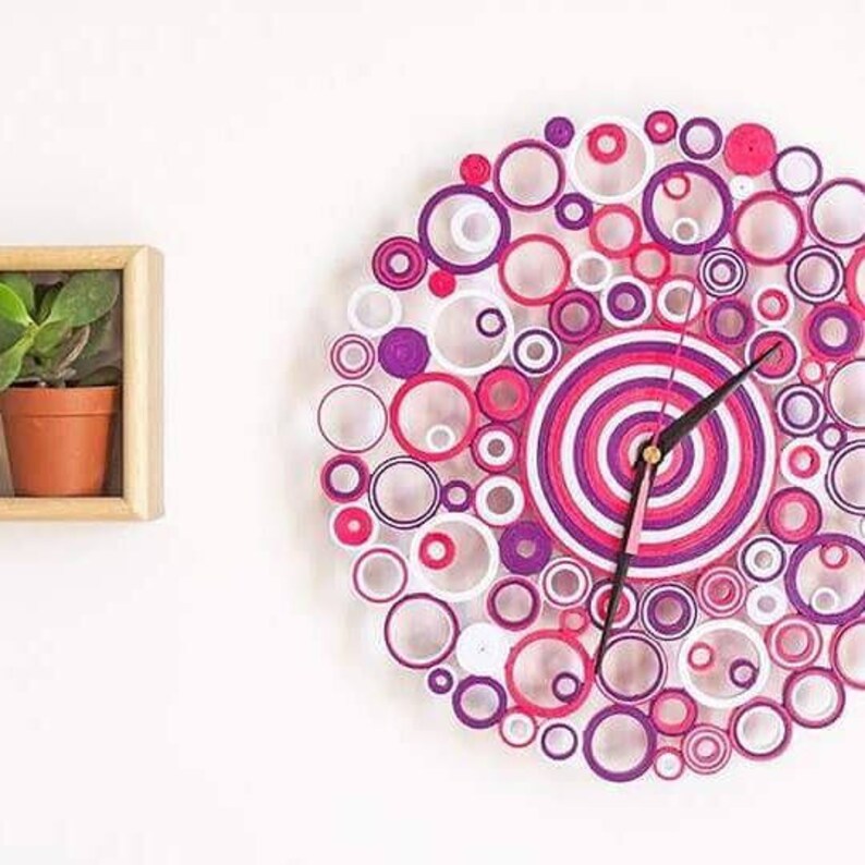 Unique Wall Clock Paper Clock First Anniversary Gift No | Etsy