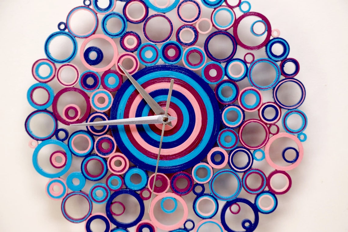 Wall Clock Paper Clock Unique wall clocks Living Room | Etsy