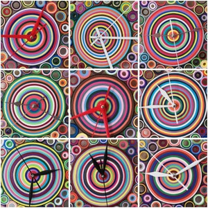 Wall Clock Paper Clock Colorful Clock First Anniversary - Etsy