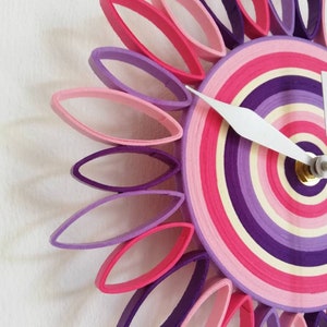 Flower Clock, Paper Flowers, Wall Clock, Flower Decor for Wall, Flower ...