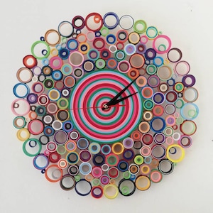 Wall Clock, Paper Clock, Colorful Clock, Custom Clock for Wall, Kids ...