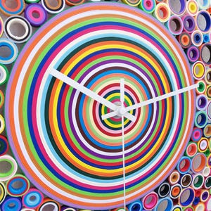 Large Wall Clock, Paper Clock, Colorful Wall Clock, First Anniversary ...