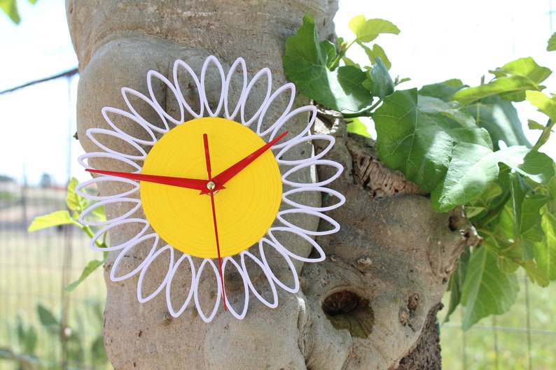 Wall Clock, Daisy Clock, Paper Clock, Daisy Design, First Anniversary ...