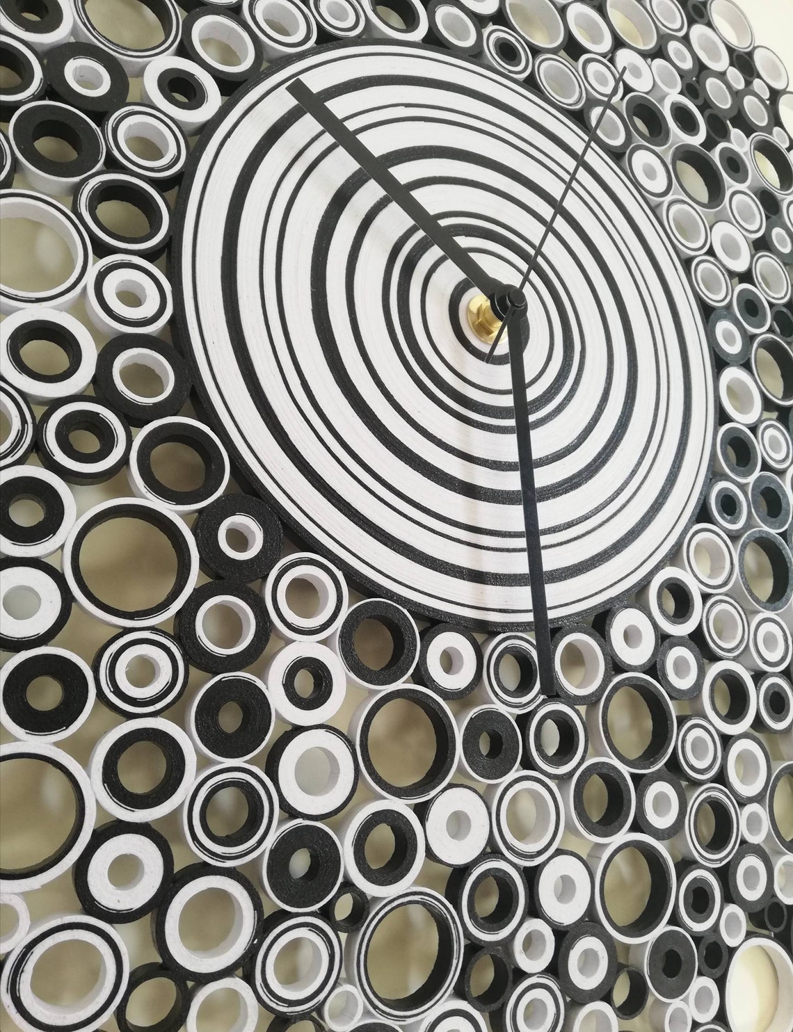 Large Wall Clock Paper Clock Black and White Clock 20 Inch - Etsy