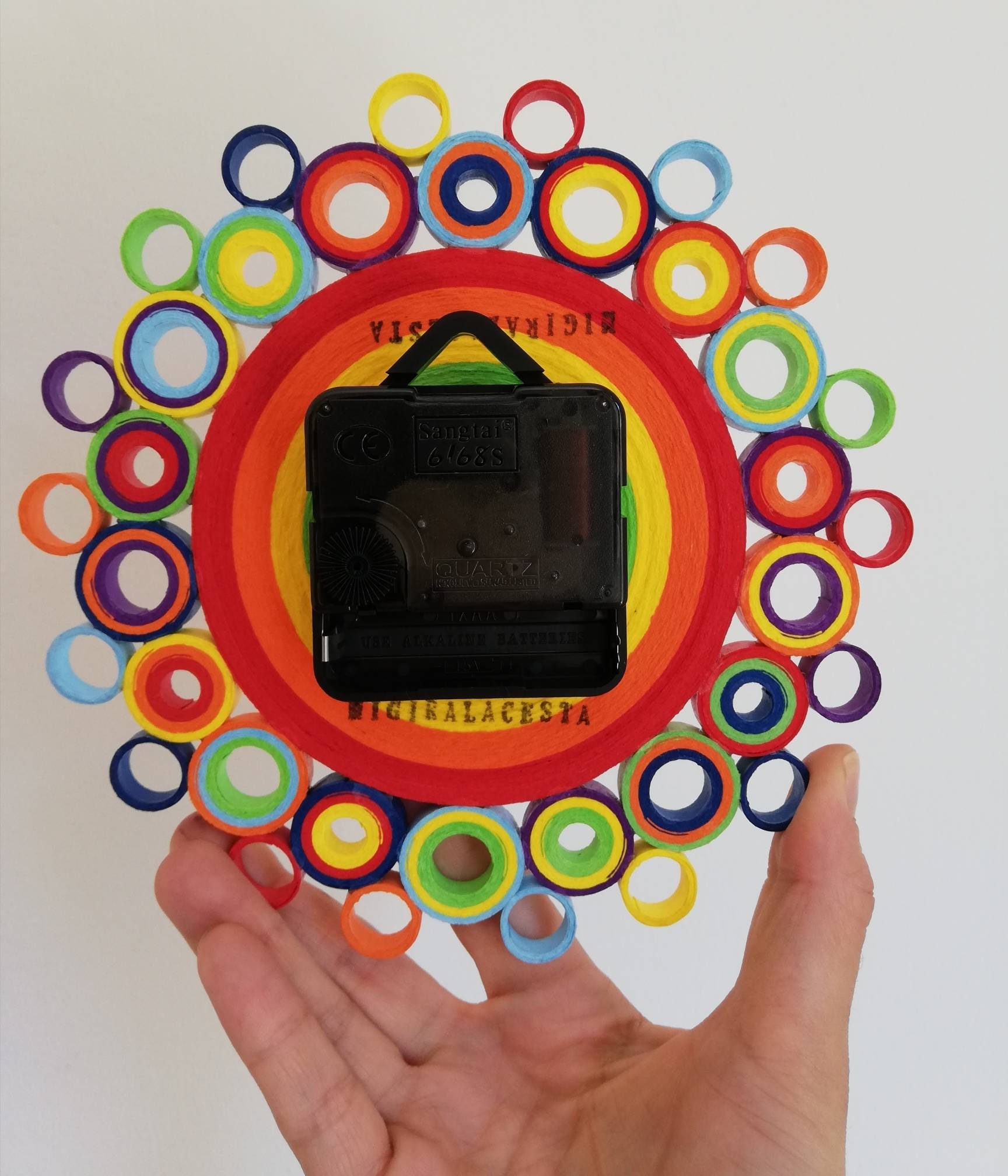 Wall Clock Rainbow Decor Paper Clock Unusual Clocks - Etsy